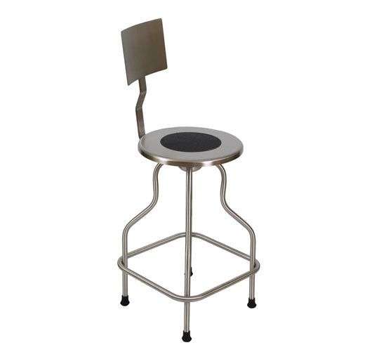 Stainless Steel Revolving Stool with Backrest and Foot Ring – Anchor ...